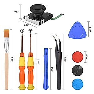 Assenic Joystick Replacement for Nintendo Switch Joycon, Joy con Drift Repair Kit. NS Joy-Con & Switch Lite Controller Analog Thumb Stick Parts, with Full Repair Tool（2 Pack）.