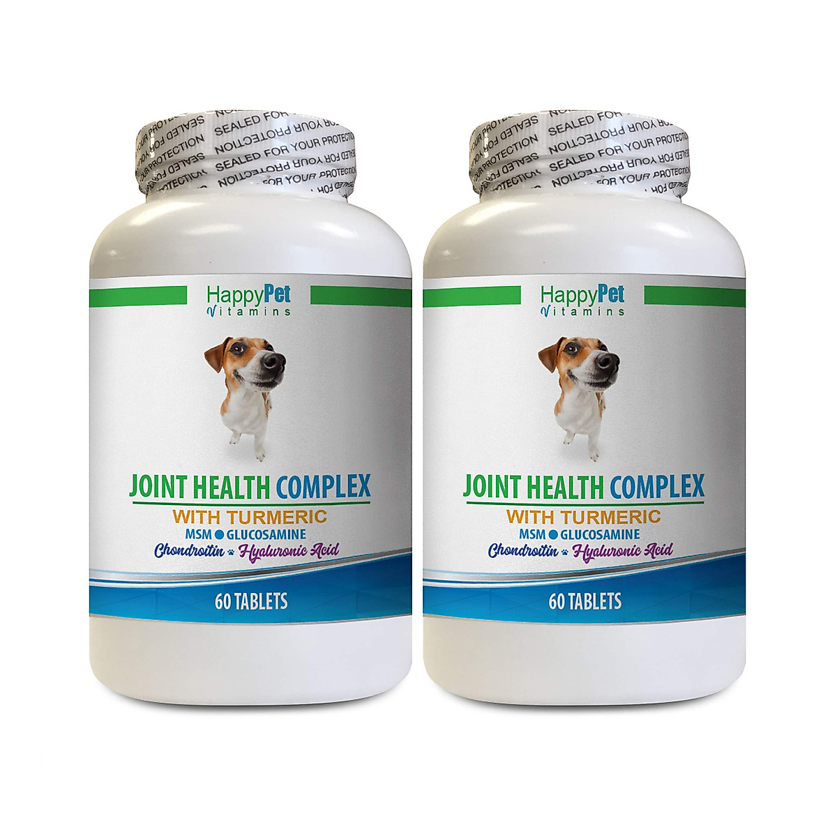 hip and joint supplements for large dog - JOINT HEALTH COMPLEX WITH TURMERIC FOR DOGS - WITH MSM AND TURMERIC - HIP SUPPORT - dog chondroitin glucosamine msm - 2 Bottles (120 Tablets)