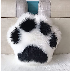 unlockgift Fluffy Throw Pillows, Fuzzy Decorative Pillows Paw Shaped Cushion, Decor for for Living Room/Bed Room/Dining Room/Office Sofa/Cars/Chairs-P04