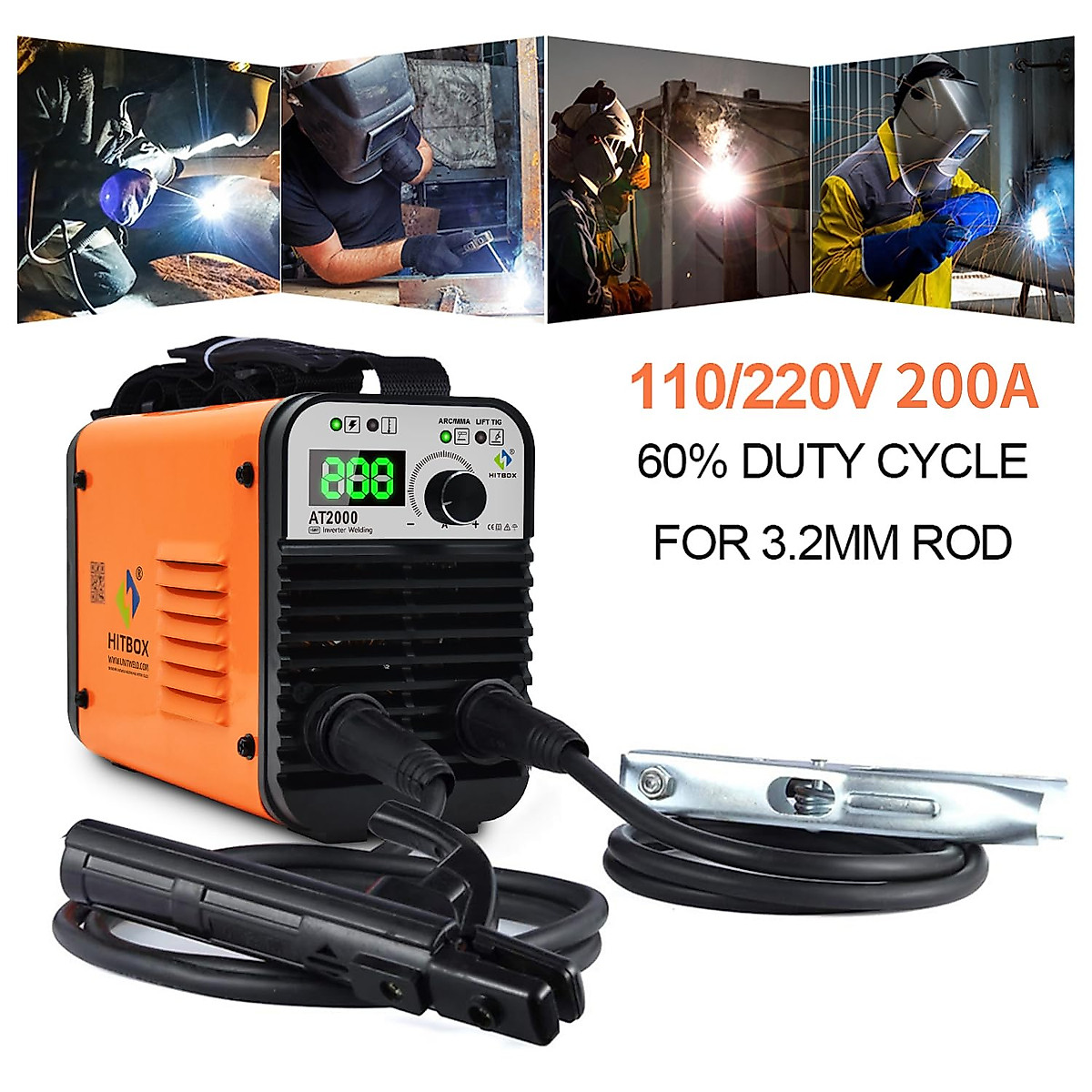 HITBOX AT2000 Stick Welder 140A Welding Machine Stick Welders 110V/220V Welder Machine 2 IN 1 Arc/Lift Tig Welding Machine Welder With Hot Start Arc Force And Anti-Stick Mini Welder with LCD Screen