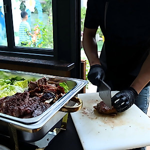 Amhier Chafing Dishes for Buffet, 8QT High Grade Chafing Dish Buffet Set, Chafers and Buffet Warmers Sets for Birthday, Wedding, Rolled-Edge Design with Gold and Silver, 4 Pack