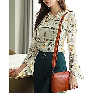 GJGJTER Synthetic PU Leather Tote for Women Satchel Crossbody Hobo 4pcs Handbags Shoulder Bags Tassel Fox Ornament-Brown