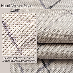 TTelephant Runners for Hallways Kitchen Runner Rug Non Slip 2x10 Long Washable Runner Rugs No Pile Tear and Stain Resistance, Hand Woven Style Thin Rug for Hallways, Kitchen, Laundry, Bathroom- White