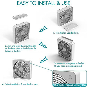 PELANZENHAU 10" Small Box Fan, Small Window Fan Powered by AC Adapter, 3 Powerful Speeds with Aromatherapy, One-Button Control Square Fan for Air Circulating at Home, Office