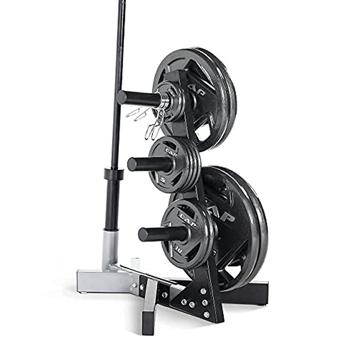 WF Athletic Supply Cast Iron 2-Inch Olympic Grip Plate for Strength Training, Muscle Toning, Weight Loss & Crossfit - Charcoal, 5LB, Set of 2