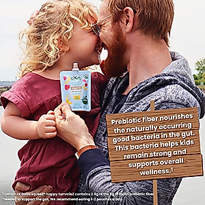 GoGo squeeZ happy tummieZ Organic Apple Banana Strawberry, 3.2 oz. (4 Pouches) - Kids Snacks with Prebiotic Fiber - Gluten Free Snacks for Kids - Nut & Dairy Free - Vegan Snacks