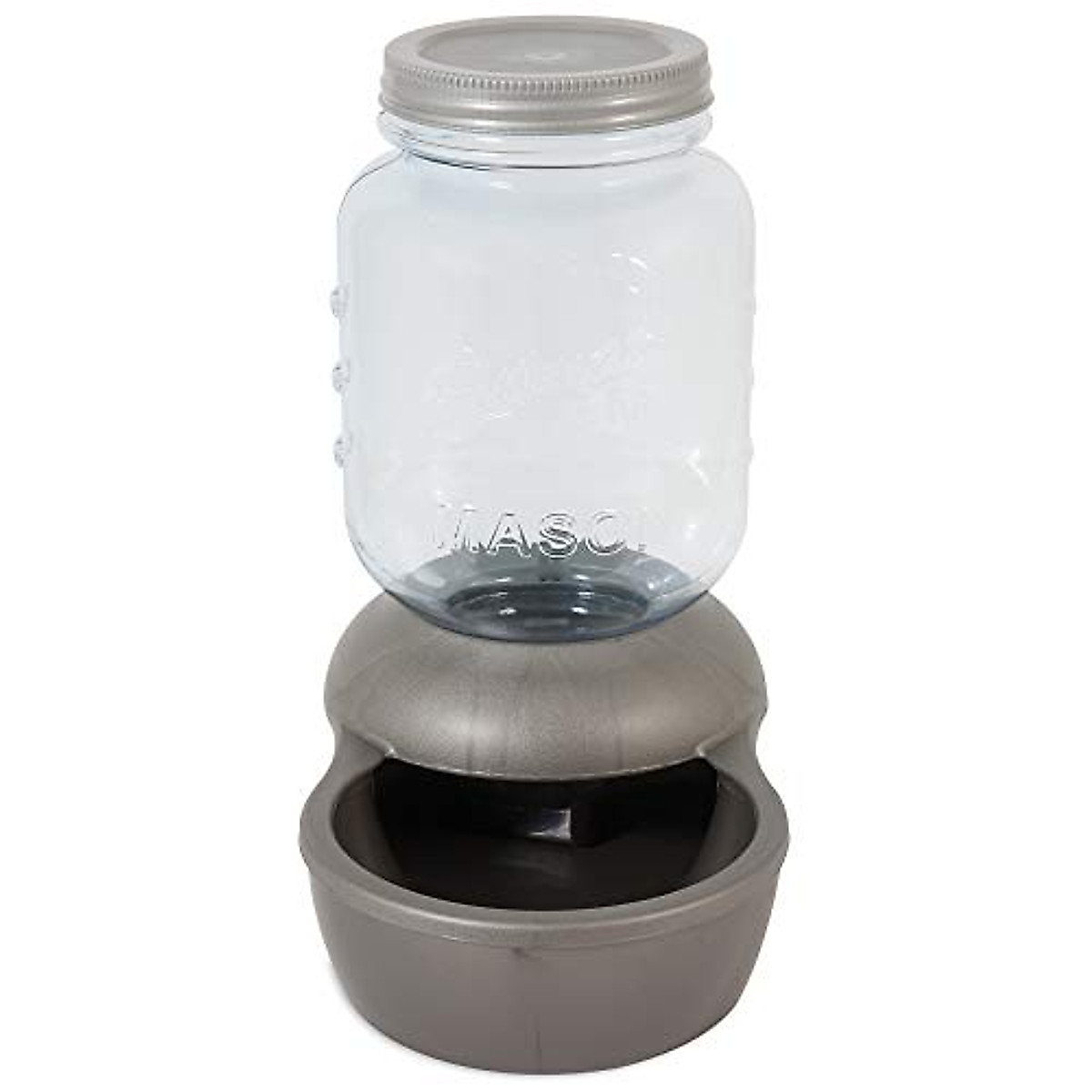 Petmate Mason Inspired Replendish Gravity Waterer, Water Dispenser for Dogs and Cats, 1 Gallon Silver