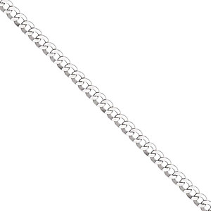 TOUSIATTAR 14K Two Tone Gold Curb Light White Pave Chain - Strong Italian Necklace - Nice Shiny Link Flawless Jewelry Gift for Women and Men-Available 16 to 32 Inches LENGTH (22, White 2.6MM Wide)