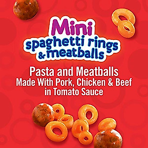 Chef Boyardee Mini Spaghetti Rings and Meatballs, Microwave Food, 7.5 OZ Microwaveable Bowl (12 Bowls)