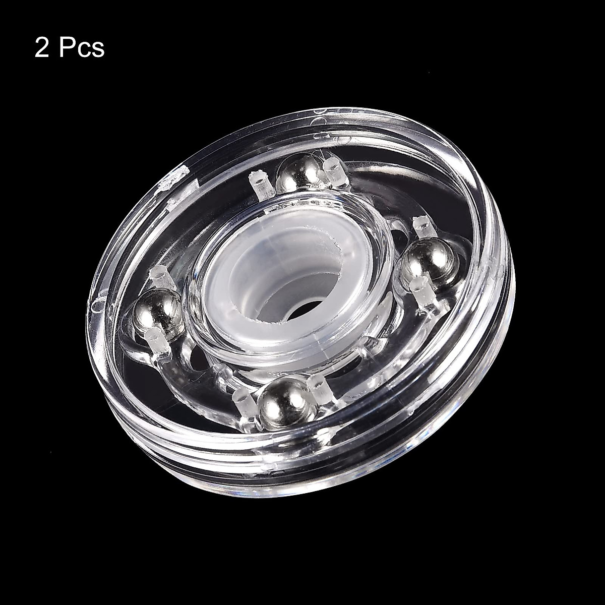 MECCANIXITY 2inch Rotating Swivel Stand with Steel Ball Bearings Lazy Susan Base Turntable for Kitchen Corner Cabinets, Clear Pack of 2