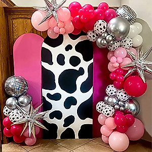 Western Cowgirl Balloon Garland Arch Kit, 148Pcs Rose Pink Silver Balloons with 4D Disco Balls Star Balloons for Disco Cowgirl Bachelorette Party Decorations Bridal Shower Final Rodeo Party Supplies