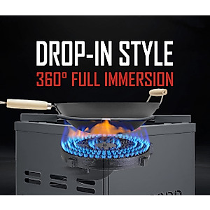 Concord Professional Single Banjo Wok Burner with Stand. Drop In Wok Edition. Up to 270,000 BTU. Great for Home Brewing, Wok Stir Fry, Turkey, Etc. (16")