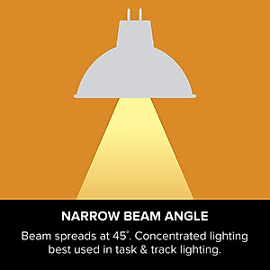 MR11 Halogen Spot Light Bulb Down Reflector Lamp 5W 12V 2 Prong Stove Hood Range Lighting High CRI Warm White 5 Watt GU4 Dimmable Replacement Fiber Optic BAB C Bright Kitchen 45° Beam I 11⁄8 inches