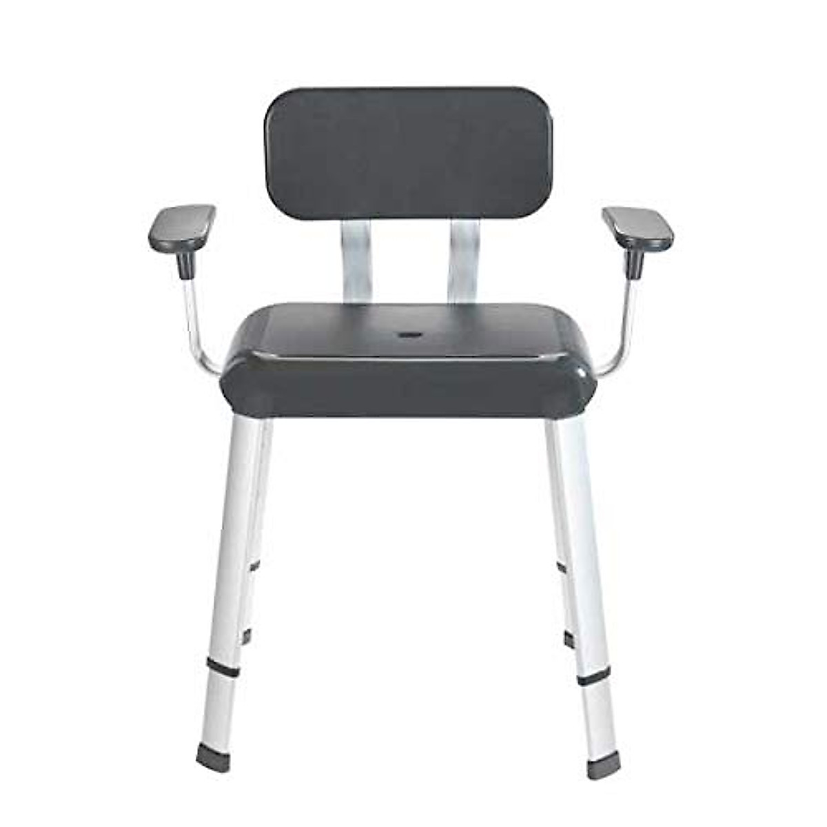 WENKO Shower Chair for Inside Shower, Bathtub Seat for Seniors, Elderly, Handicap Bath Chair with Arms and Back, Adjustable Height, Holds up to 286.6 lbs, 24.8 x 28.1-32 x 18.3 in