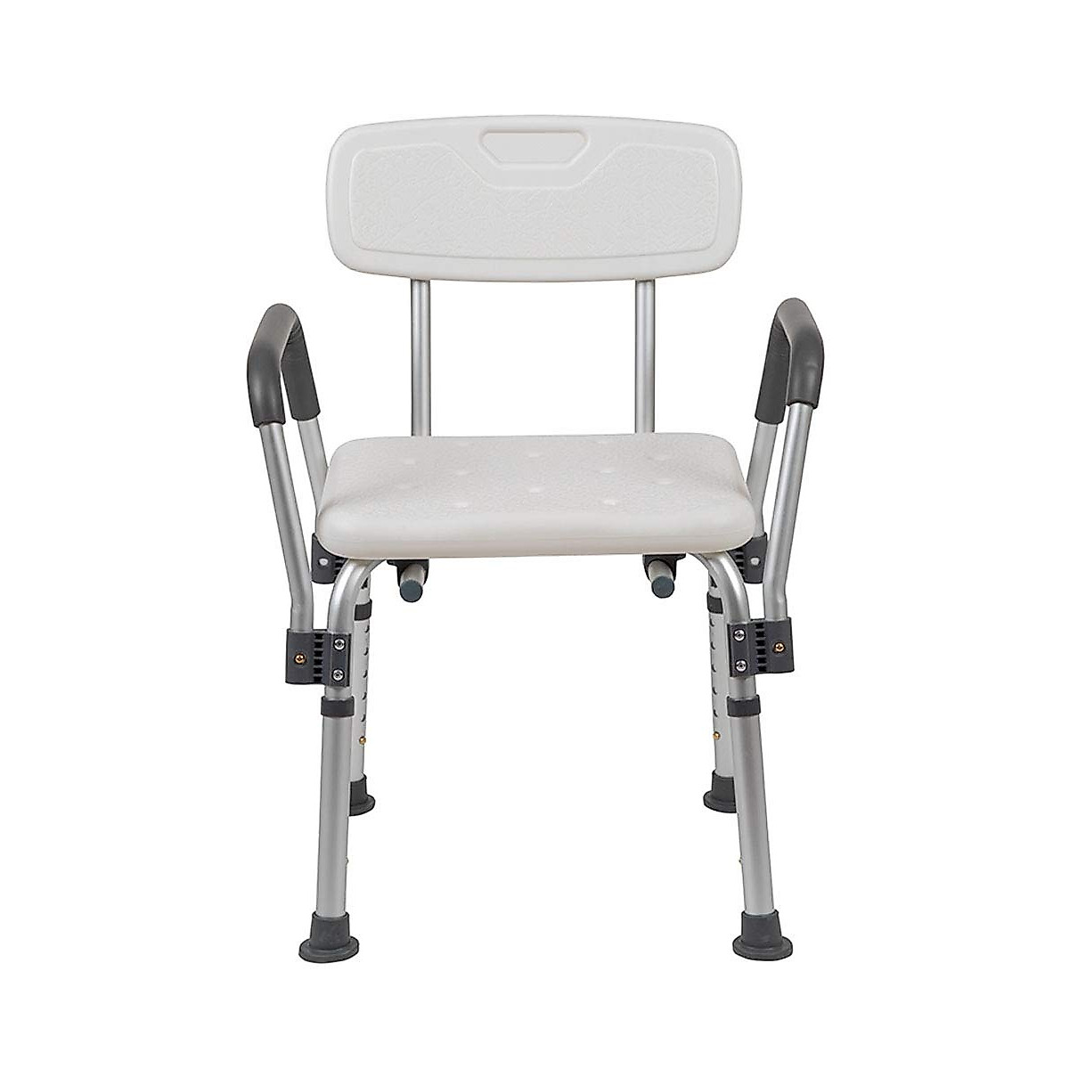 Flash Furniture HERCULES Series 300 Lb. Capacity, Adjustable White Bath & Shower Chair with Depth Adjustable Back
