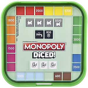 Hasbro Gaming Monopoly Diced Game, Easy to Learn Game, Quick Game, Portable Travel Board Game, Fast Game for Kids Ages 8 and Up