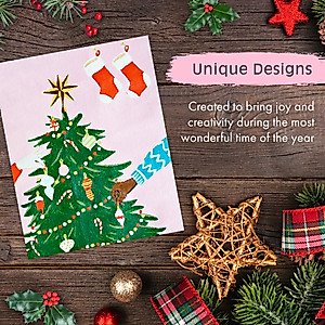 Pink Picasso Kits Color by Number Canvas Painting Kit | DIY 8x10 Premium Arts and Crafts Gift for Adults, Teens and Kids | Mid Century Merry Christmas