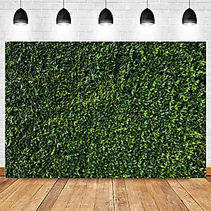 Fanghui 9x6FT Vinyl Natural Green Leaves Grass Picture Photography Backdrop for Spring Summer Wedding Birthday Party Banner Supplies Indoor Outdoor Photo Studio Background Booth Props