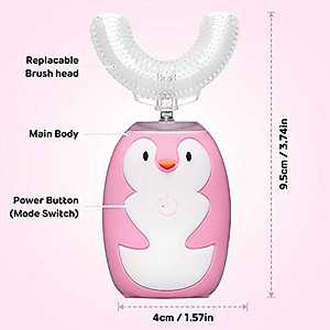 Sunartec Ultrasonic Electric 360 Toothbrush for Kids Teeth Whitening Kits with Voice Prompt, 3 Modes Gums Care Sonic Toothbrushes for Children's Gifts (2 Brushes in 2-7)