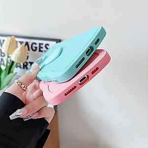 Qokey Case(6.7" 2021), Cute 3D Colors Love Heart Wavy Frame Full Protection for iPhone 13 Pro Max 6.7" Soft TPU Shockproof Phone Cover for Women Girls,Pink