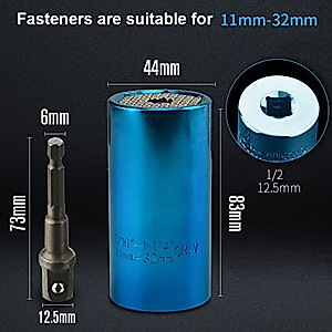 Universal Socket Tool Set,(11-32mm) Power Drill Manual Wrench Adapter,Stocking Stuffers Gifts for Men,by WXTDM