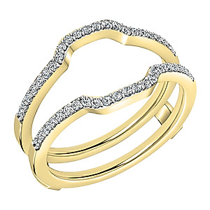 Dazzlingrock Collection Round White Diamond Enhancer Ring for Women (0.25 ctw, I-I, Clarity I2-I3) in 10K Yellow Gold Size 6.5