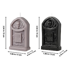 2pcs Tombstone Candles, Gravestone Candle Creepy Tombstone Shaped Candles Halloween Decoration Candles for Home Halloween Party Room Table Decoration
