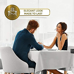 Classic White Tablecloth 90x132 - White Table Clothes for 6 Foot Rectangle Tables, Stain and Wrinkle Resistant Washable Fabric [2 Pack]