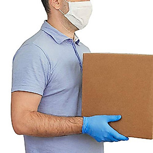 Large Disposable Vinyl Exam Gloves, 4 Mil-Thick -Latex Free Powder Free, Food Safe, Cleaning Gloves-Blue, 100 count