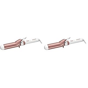 Conair Double Ceramic 1 1/2-Inch Curling Iron, 1 ½ inch Barrel Produces Soft Waves – for use on Medium and Long Hair (Pack of 2)