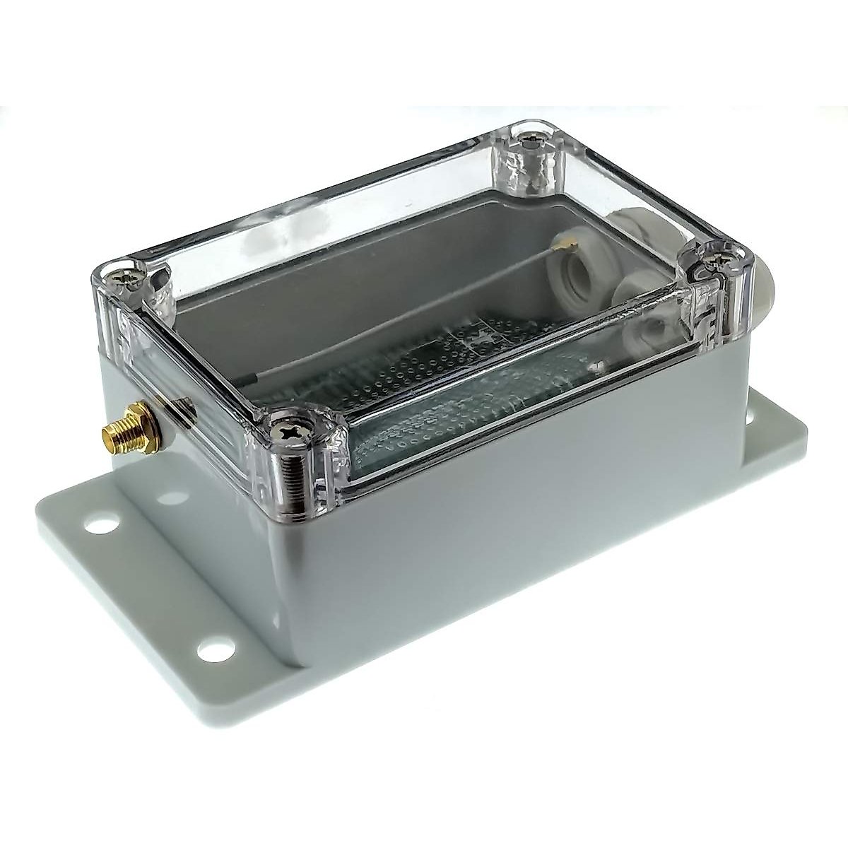 qBox DIY IOT Enclosure Kit (One SMA), IOT Enclosure for Arduino MKR Feather ESP32 Cellular LoRa WiFi Board, Waterproof IP65 Enclosure with Glands, prototyping PCB and SMA Connector