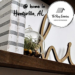 TIN ROOF DESIGNS Floating Shelf Set (16", 20", and 24" Shelves, 6" Wide, Walnut), Rustic Farmhouse Decor Shelving, Thick Hardwood Shelves