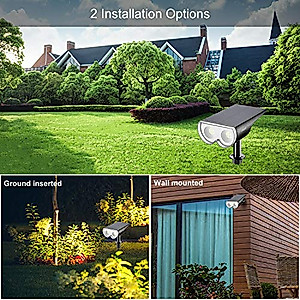 Linkind StarRay Solar Spot Lights Outdoor, 16 LEDs IP67 Waterproof Dusk-to-Dawn Solar Landscape Spotlights, 6500K Daylight Wall Lights, Solar Outdoor Lights for Garden Yard Driveway Walkway, 6 Pack