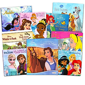 Disney Princess Board Books Super Set ~ 9 Pack Disney Princess and Disney Frozen Books for Toddlers