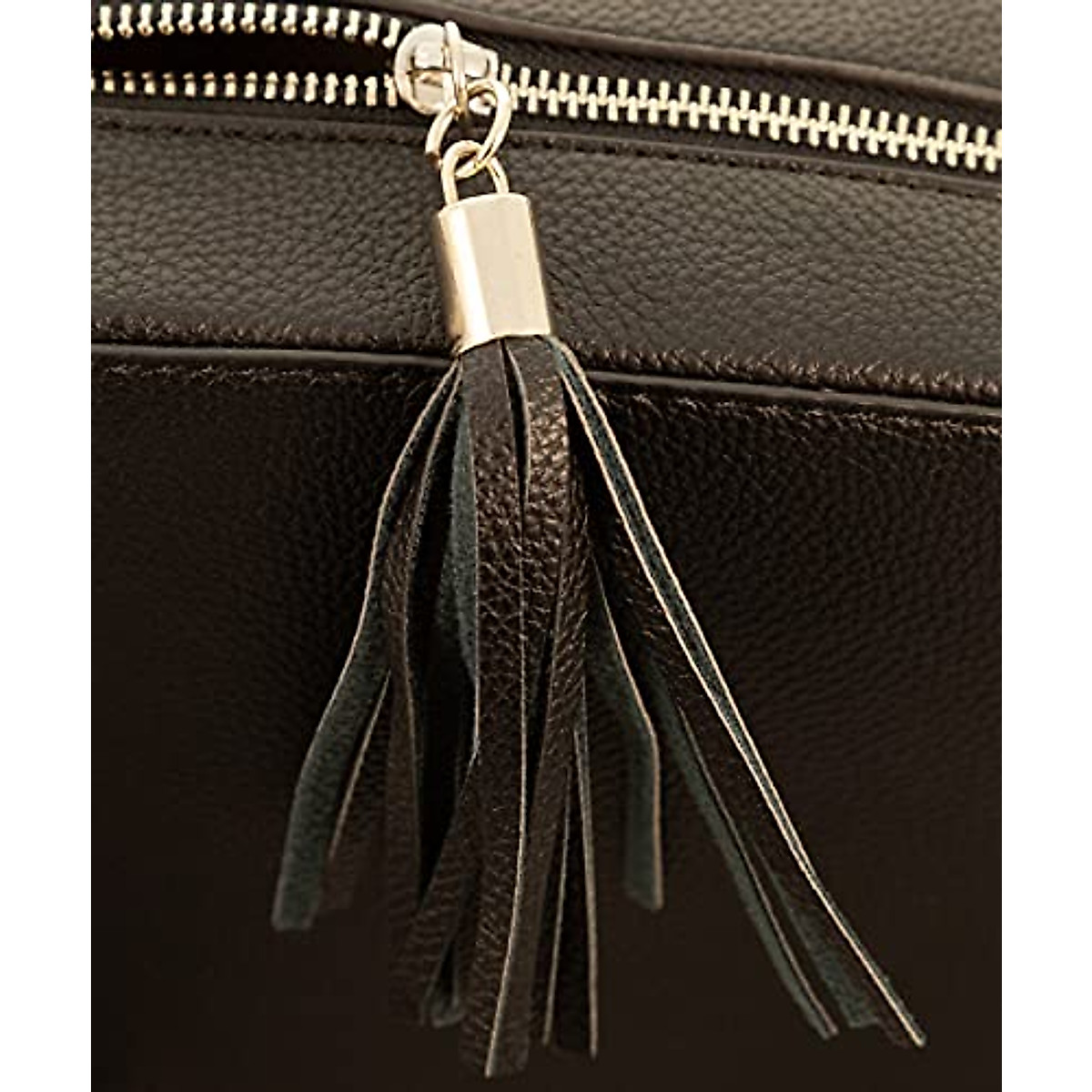 Pinafore Small Pebbled Vegan Leather Crossbody Bag (Black)