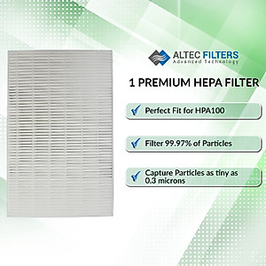 Altec Filters HEPA Premium Quality Replacement Filters Compatible with HPA100 Filter R Air Purifier, Fits HPA090, HPA100, HPA200, HPA300 HW HRF-R1 (HRF-R1 1 Pack)