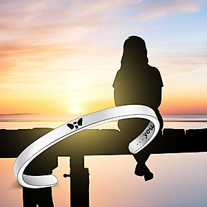 UJIMS Inspirational Quote Gift Mental Health Awareness Bracelet Semicolon Encouragement Jewelry for Depression Suicide Prevention (Semicolon Cuff Bracelet)