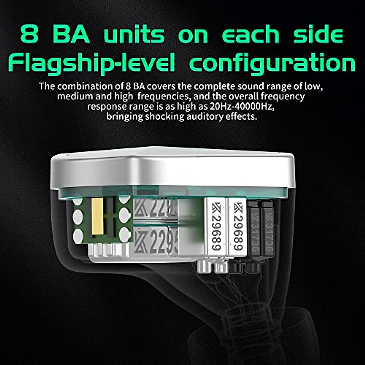 KZ AS16 Pro 8 Balance Armatures in-ear Monitor Headphones, KZ 2022 New HiFi Music Earbuds Earphones for Studio Recording, Stereo Sound Gaming Earbuds Positioning Headsets(without MIC, BLACK)