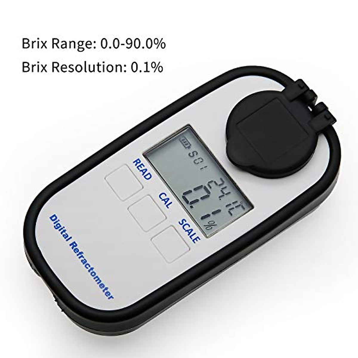 AMTAST Digital Brix Refractometer Sugar Refractometer Juice Brix Refractometer for Brix/ND, 0.0 to 90.0%/1.3330 to 1.5177 ND Range, Automatic Temperature Compensation AMR302