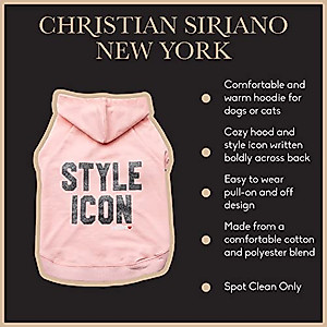 Christian Siriano New York Pink Style Icon Hoodie for Dogs, M