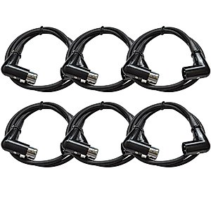 SEISMIC AUDIO - SARAX3-6 Pack of 3' Right Angle XLR to XLR Patch Cables