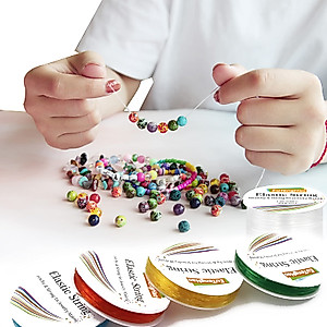 EuTengHao 10 Packs Crystal String 0.8mm Elastic String Elastic Cord Stretchy Bracelet String Bead Cord for Bracelet, Beading Jewelry Making（10 Colors, 150m）