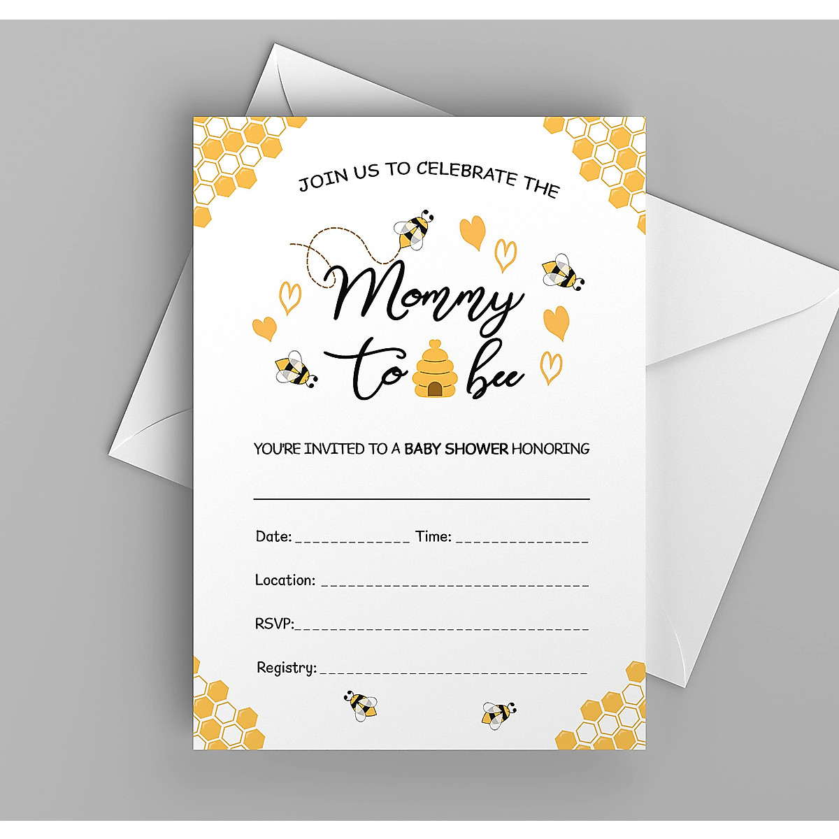 Bumble Bee Baby Shower Invitations, 25 Count
