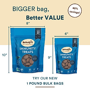 Benefit Biscuits, All Natural Dog Treats, Certified Vegan, Non GMO, Wheat Free, Healthy Dog Biscuits, Made in USA (Blueberry, Regular Bag (7oz))