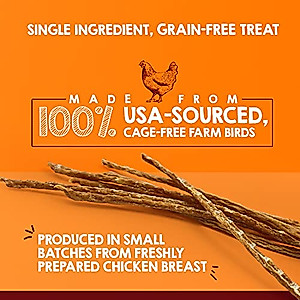 Riley's Chicken Strips for Dogs - USA Sourced Single Ingredient Dog Treat -Dehydrated Real Meat Chicken Dog Treats Natural Chicken Sticks Dog Jerky Treats Made in The USA - 6 oz