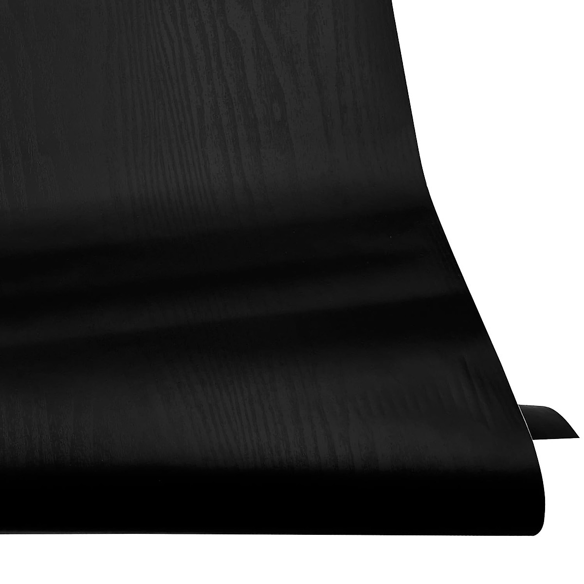 Yifely Solid Black Wood Grain Drawer Covering Paper Self Adhesive Shelf Liner Door Countertop Cabinet Sticker 17.7 Inch by 9.8 Feet