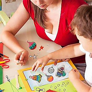 BAPHILE Shrinky Dink,301PCS Shrink Art Plastic Sheets Kit Include 20PCS Clear Frosted Heat Shrinky Paper with 281PCS Keychains Accessories for Adults Kids Creative Craft School Project