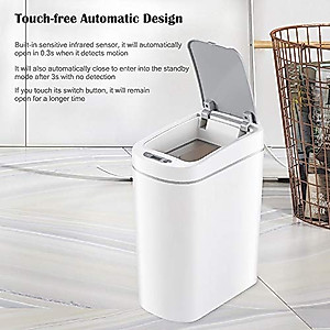 ALUKAP Small Garbage Can 7L Smart Trash Can Motion Sensor Auto Sealing LED Induction Cover Trash Bins IPX3 Waterproof
