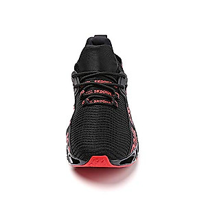 TSIODFO Sneakers for Men Sport Running Shoes Athletic Tennis Walking Shoes Fashion Jogging Sneaker Black red Size 12