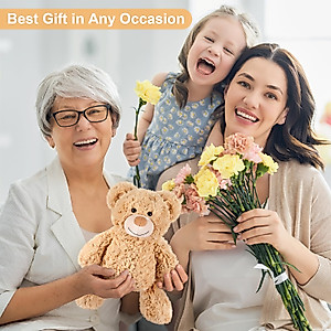 SuzziPals Teddy Bear Stuffed Animals, Microwavable Stuffed Animal Heating Pads for Heat Therapy, Stress Relief Toy for Anxiety, Cuddle, Companion, Bear Plush Gifts for Girls Boys Adults